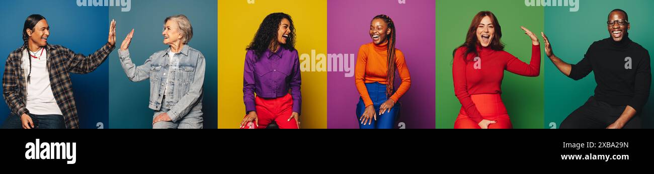 A team of individuals from different backgrounds celebrates their ...