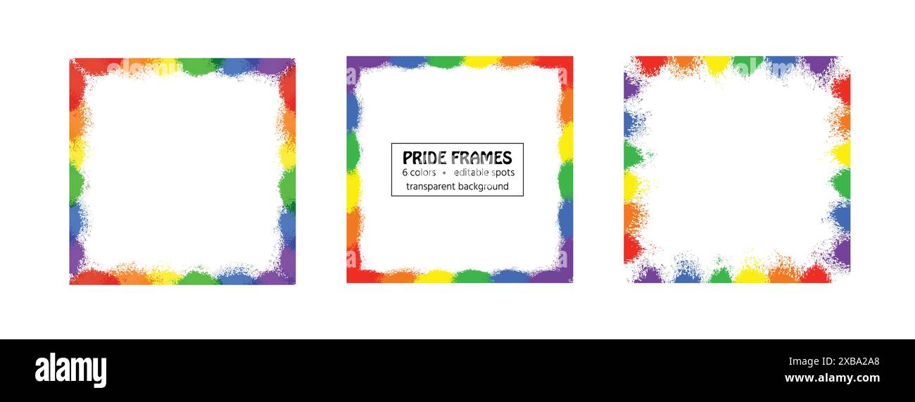 Hand drawn powder explosion rainbow frames Stock Vector Image & Art - Alamy