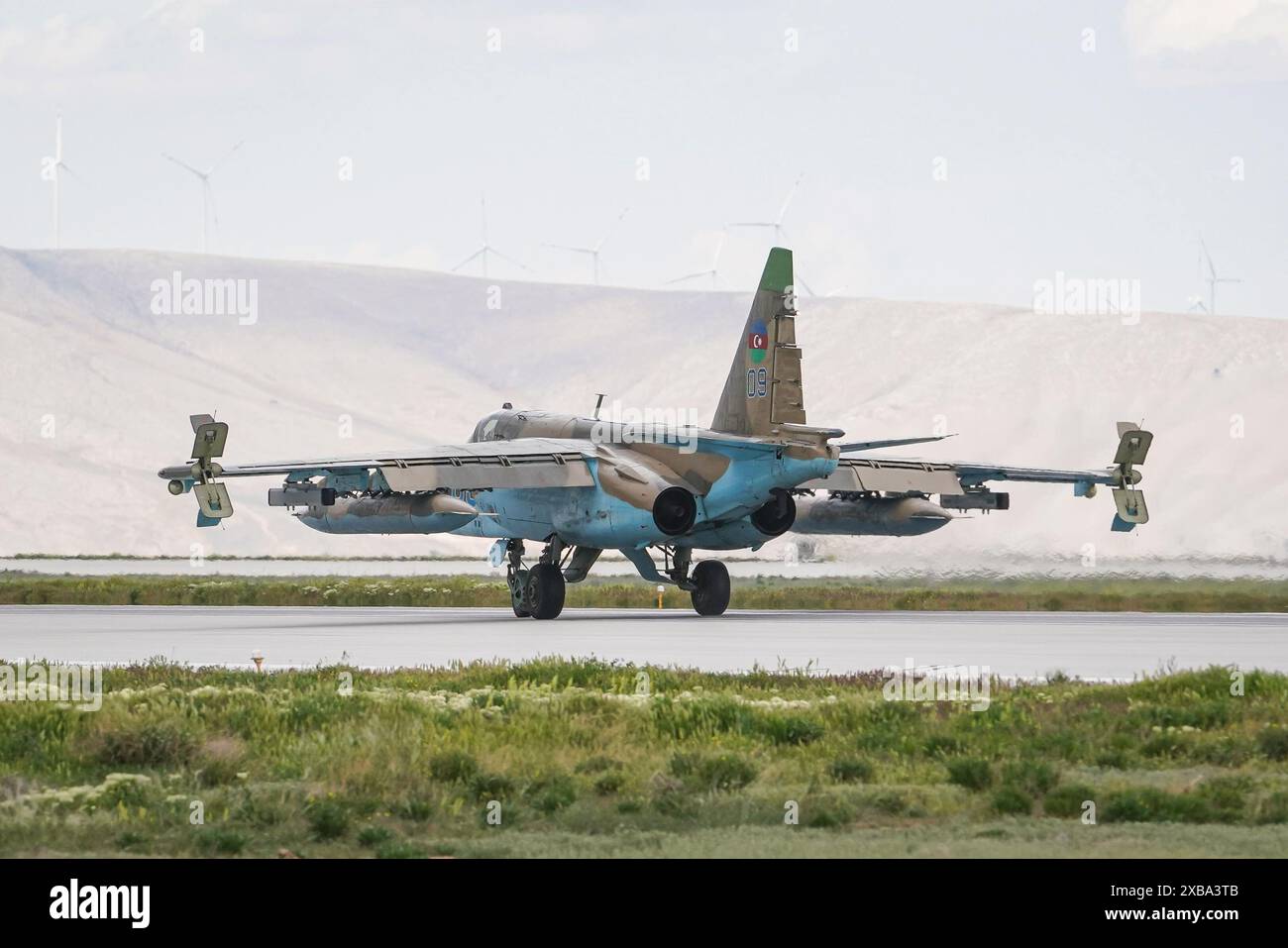 KONYA, TURKIYE - MAY 09, 2023: Azerbaijani Air Force Sukhoi Su-25BM ...