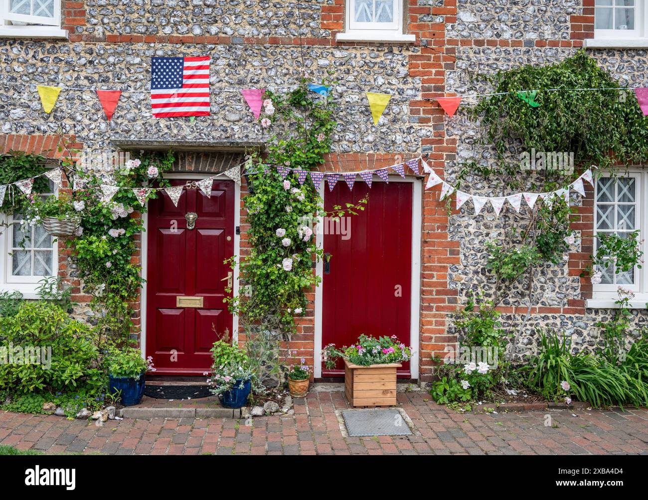 Getting in the spirit of the day. flags flying for the 80th anniversary ...