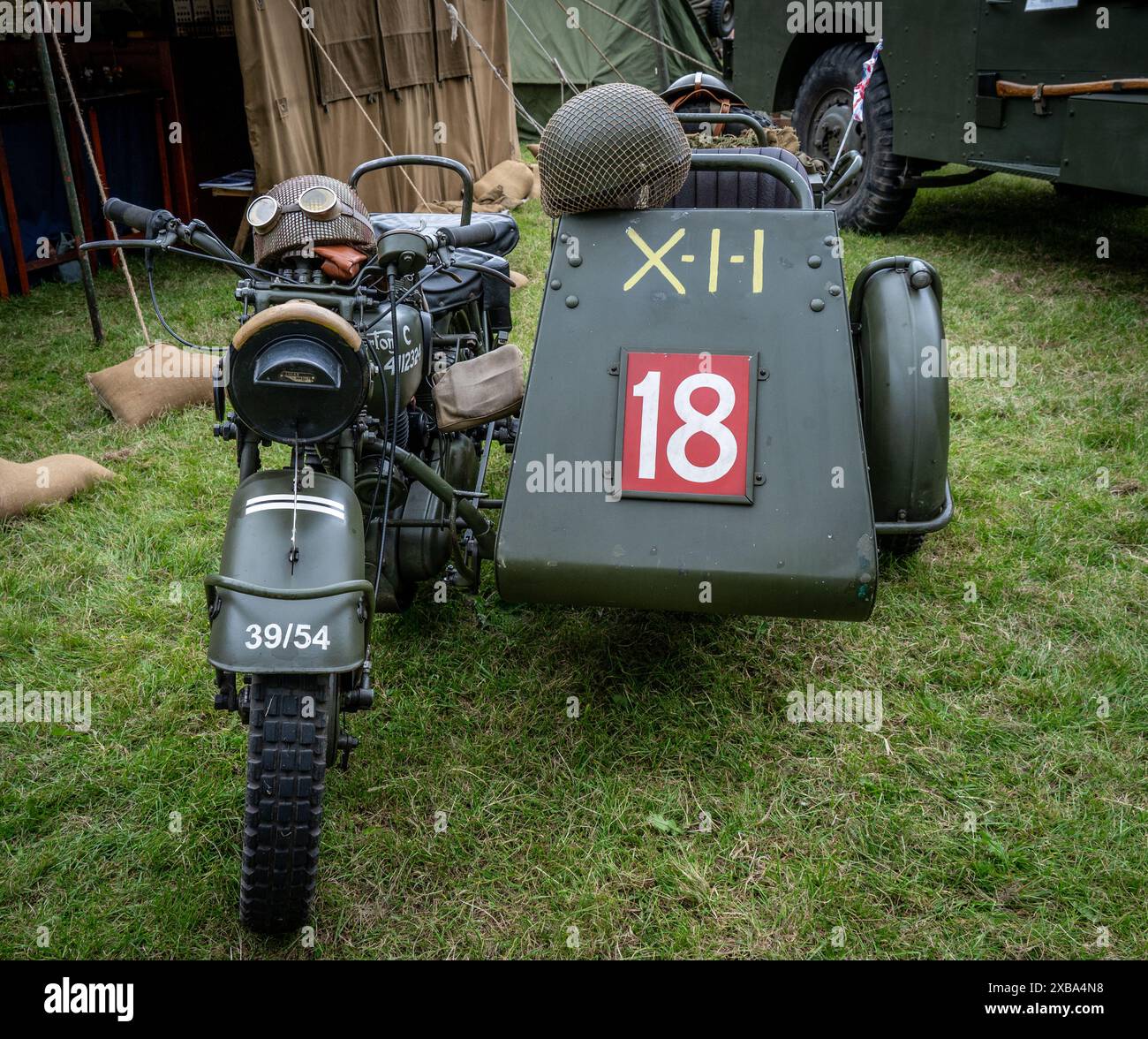 Military motor bike and sidecar on display at the 80th anniversary of ...