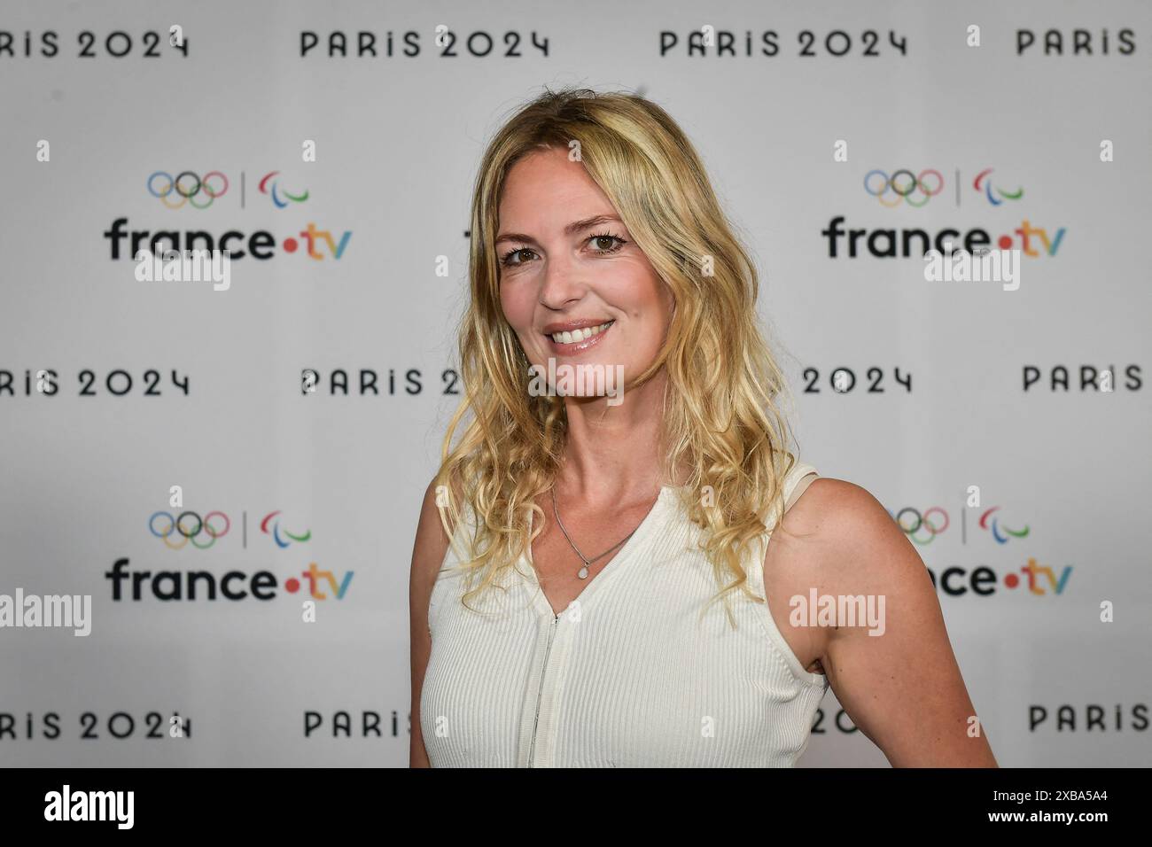 Paris, France. 11th June, 2024. French volleyballer Eva Hamzaoui poses ...