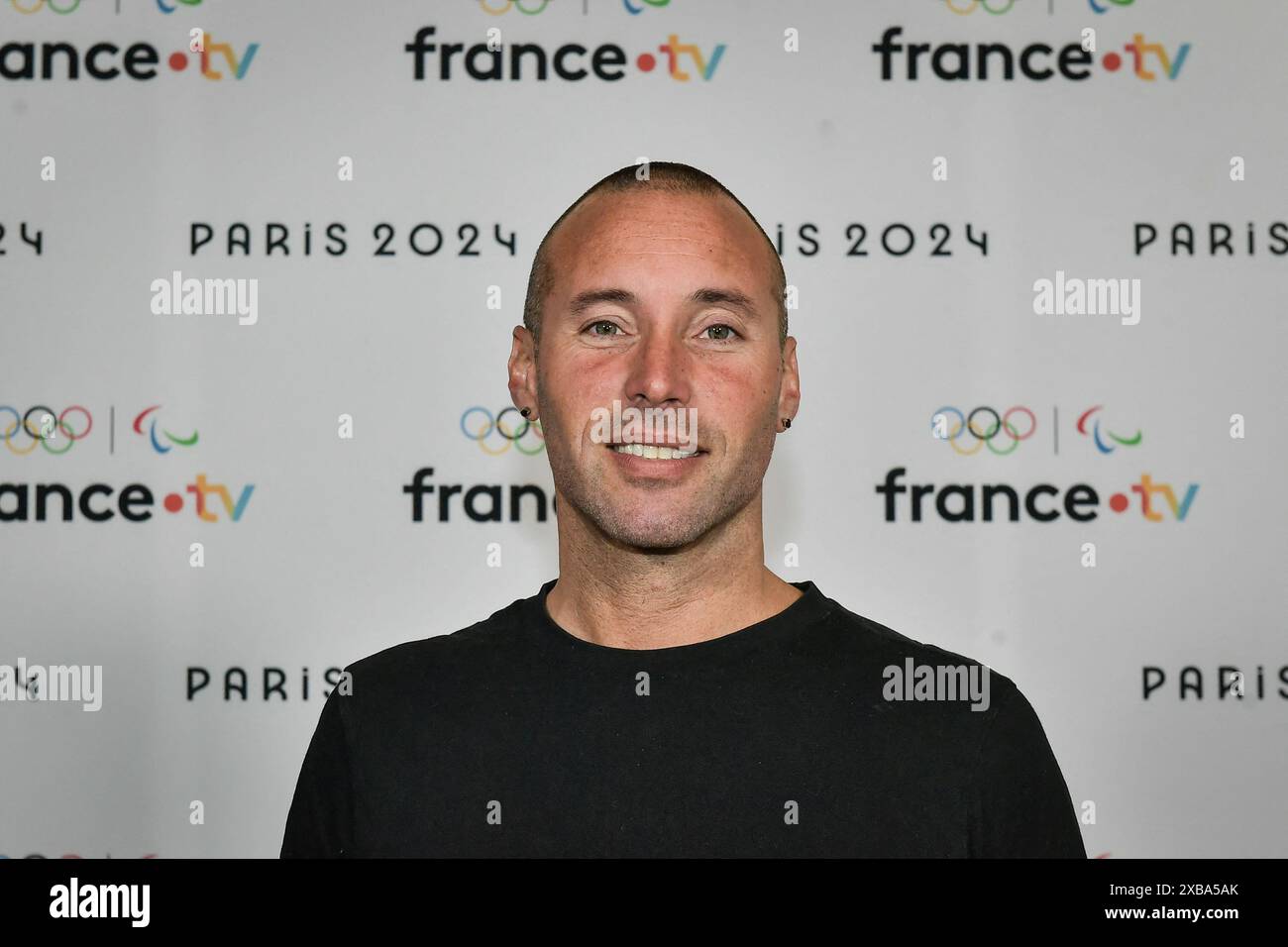 Paris, France. 11th June, 2024. French swimmer Sami El Gueddari poses ...