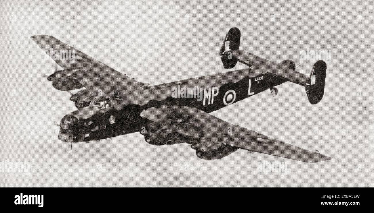 A Halifax heavy bomber in flight during WWII. From The War in Pictures ...