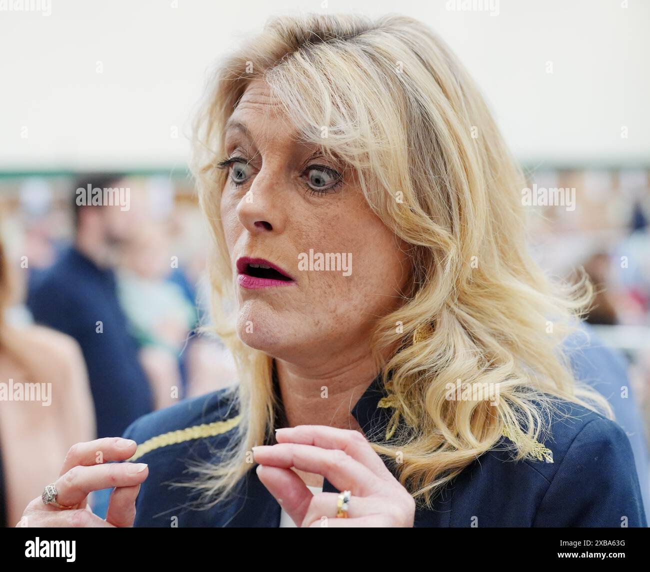 Cynthia Ni Mhurchu speaks to assembled media upon arriving at Nemo ...