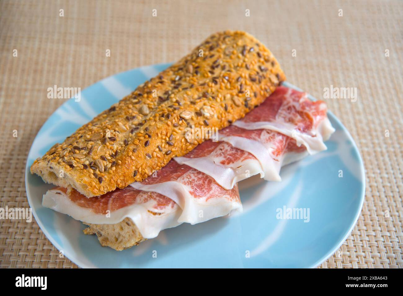 Iberian ham sandwich. Spain Stock Photo - Alamy