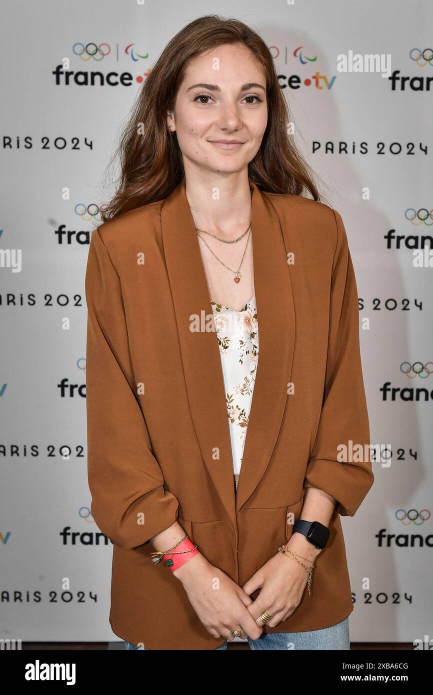 Celia Moillard poses for a photocall prior to the France Television ...
