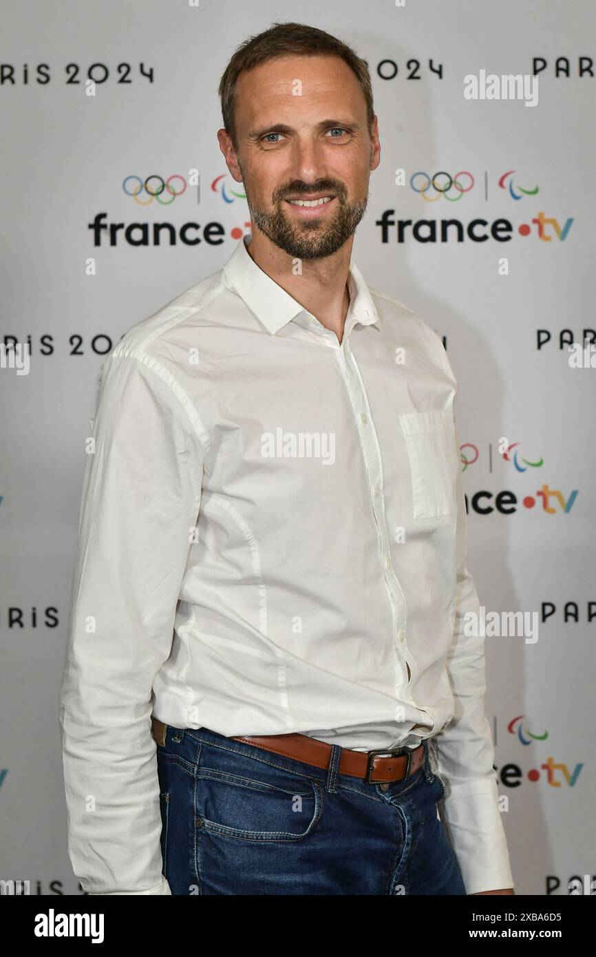 French rower Adrien Hardy poses for a photocall prior to the France Television "Paris 2024 ...