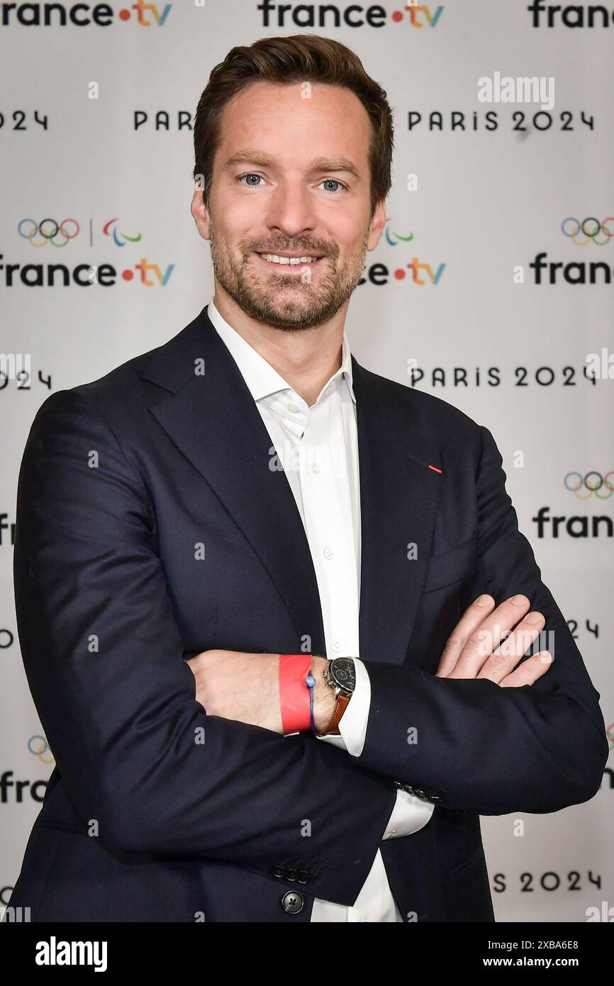 French Paralympic swimmer Charles Rozoy poses for a photocall prior to ...