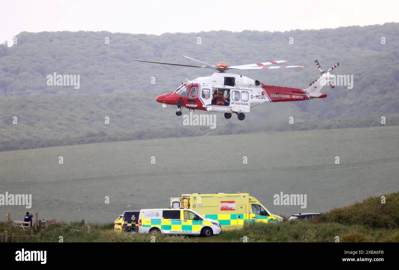 HM Coastguard, Newhaven lifeboat, SECAmb, Sussex Police, a Coastguard ...