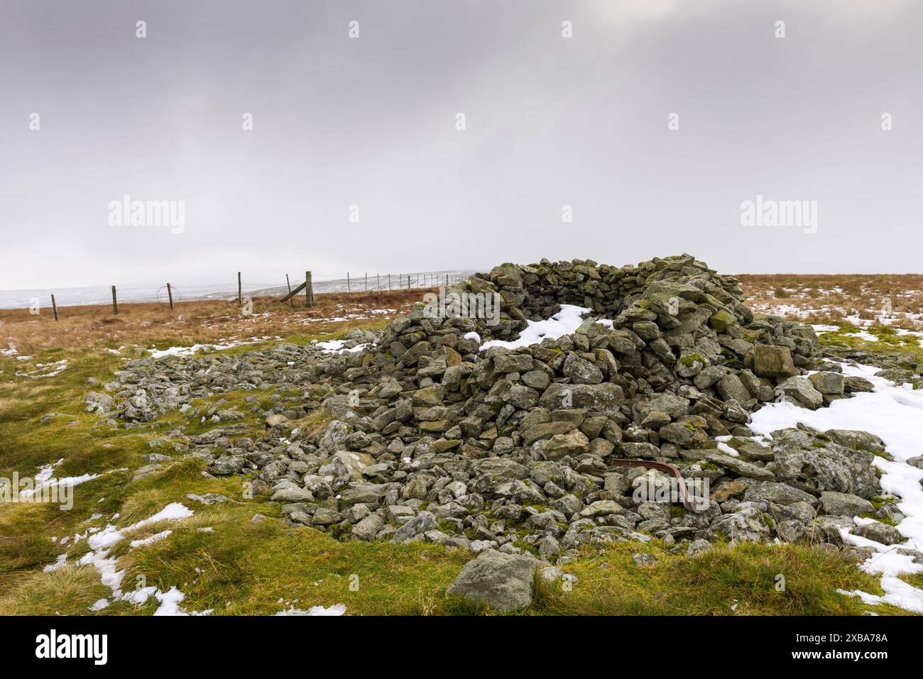 A cairn at Selside Pike in the Lake District National Park, Cumbria ...
