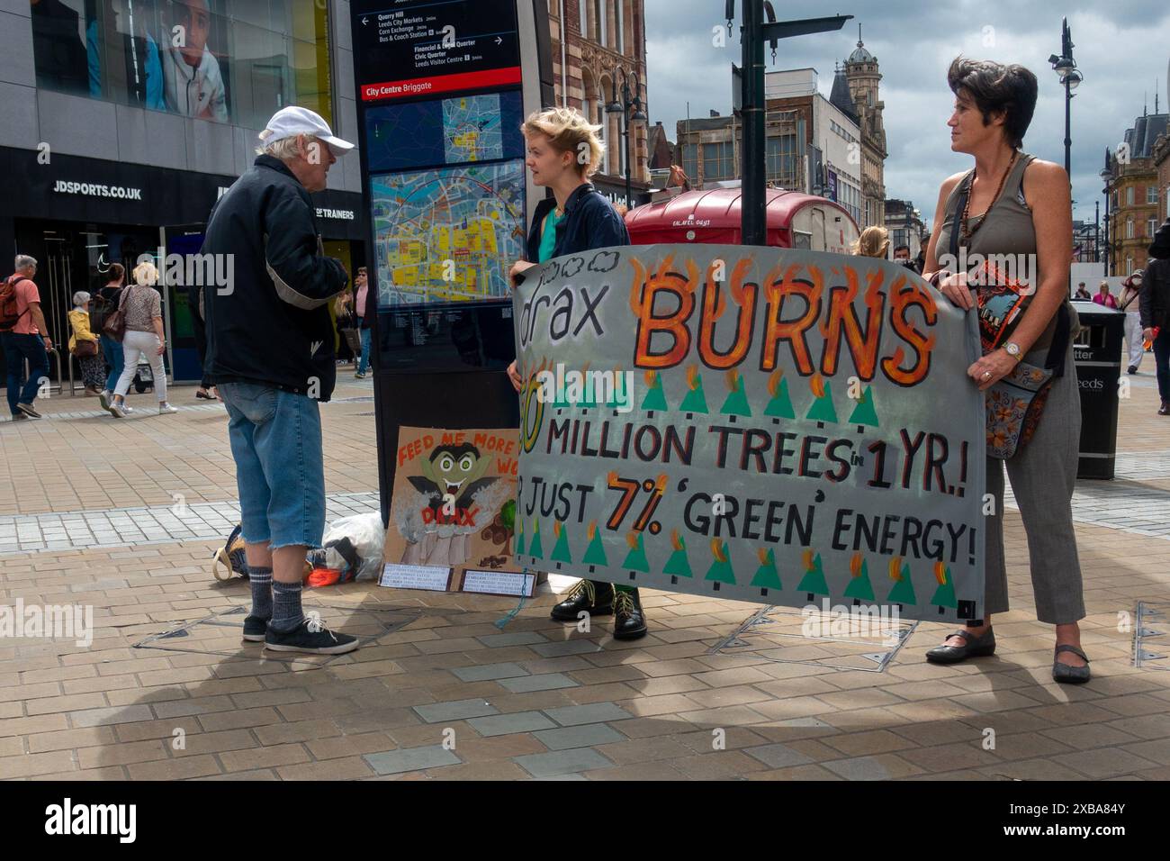 Two women protest against Drax power station burning 50 million trees ...