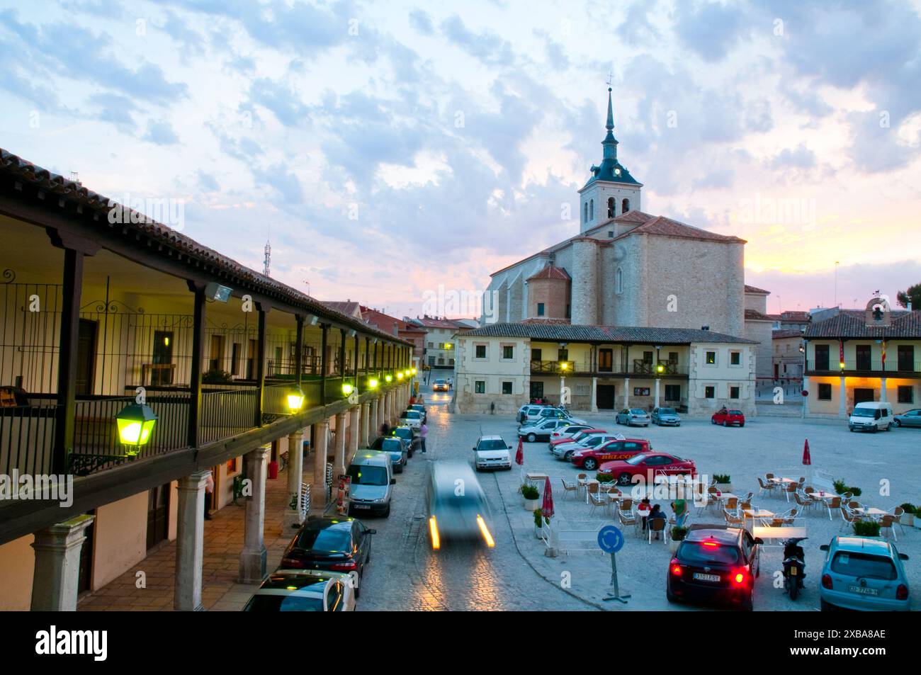 Plaza Mayor, night view. Colmenar de Oreja, Madrid province, Spain Stock Photo - Alamy