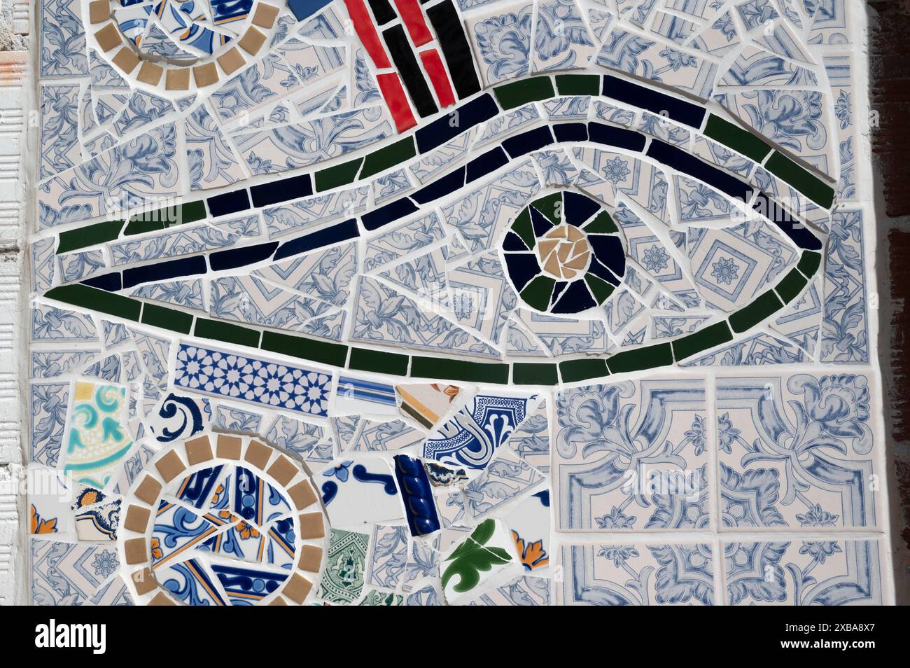 Portugal, Olhao, Algarve May 2024. Mosaic with an eye, the symbol and ...