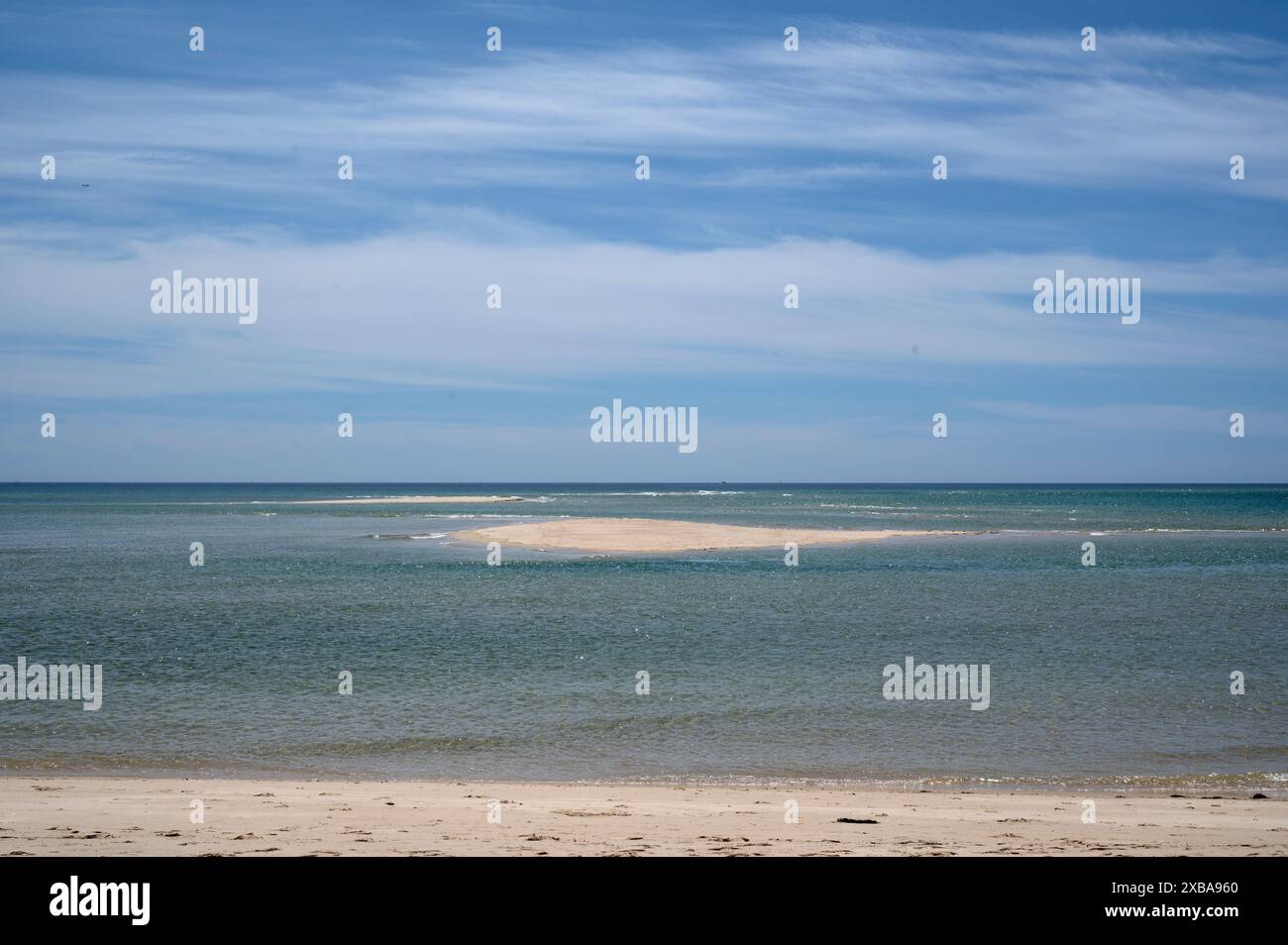 Portugal, Olhao, Algarve May 2024. Ilha da Armona. Beach at low tide ...