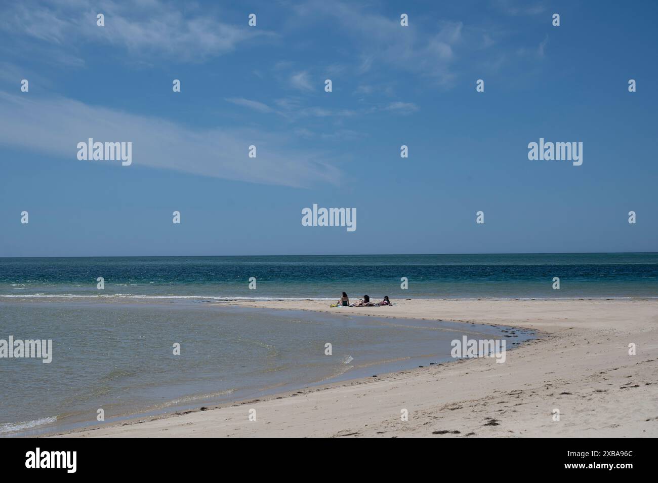 Portugal, Olhao, Algarve May 2024. Ilha da Armona. Beach at low tide ...