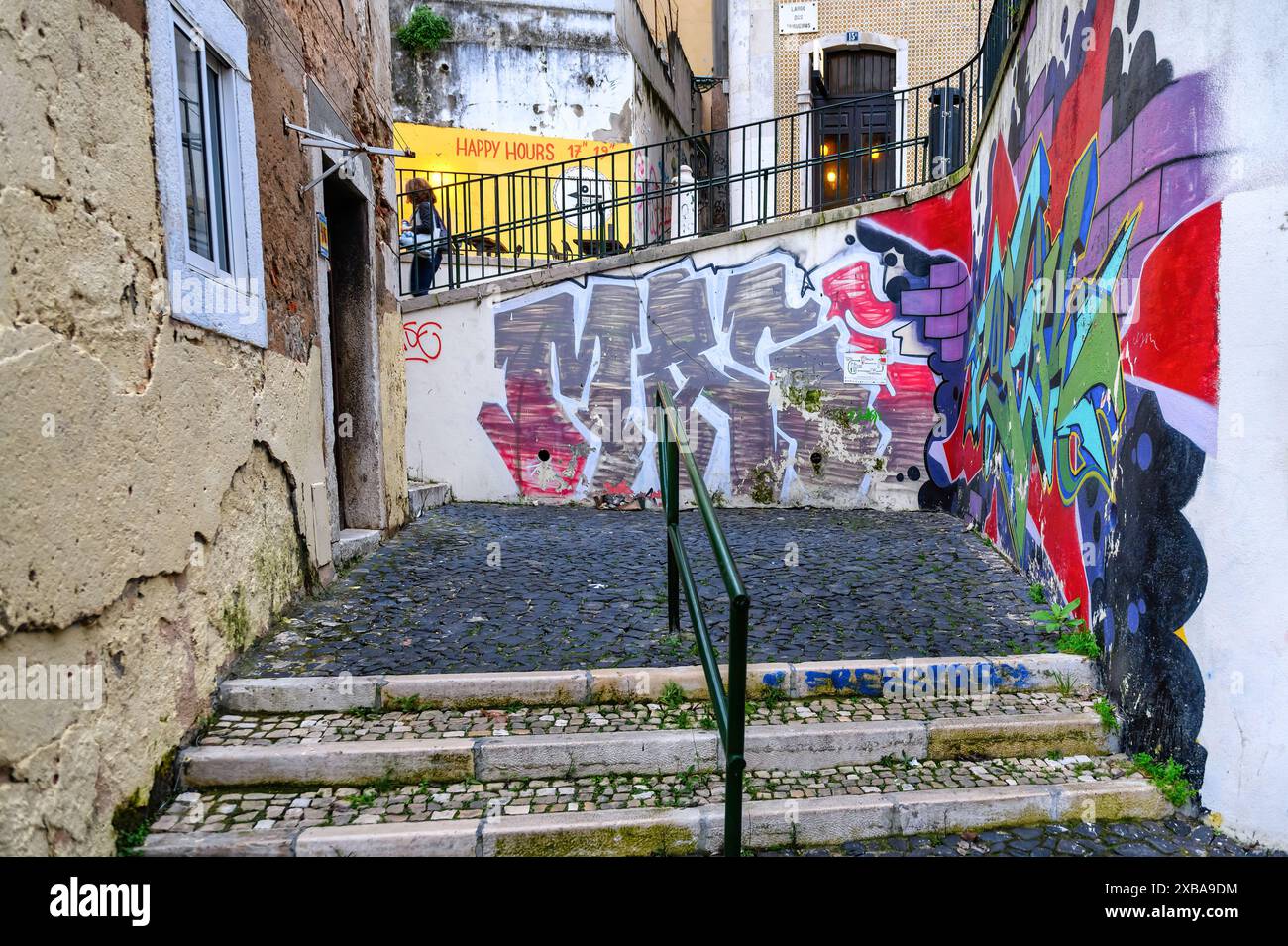 Old steps with graffiti hi-res stock photography and images - Alamy