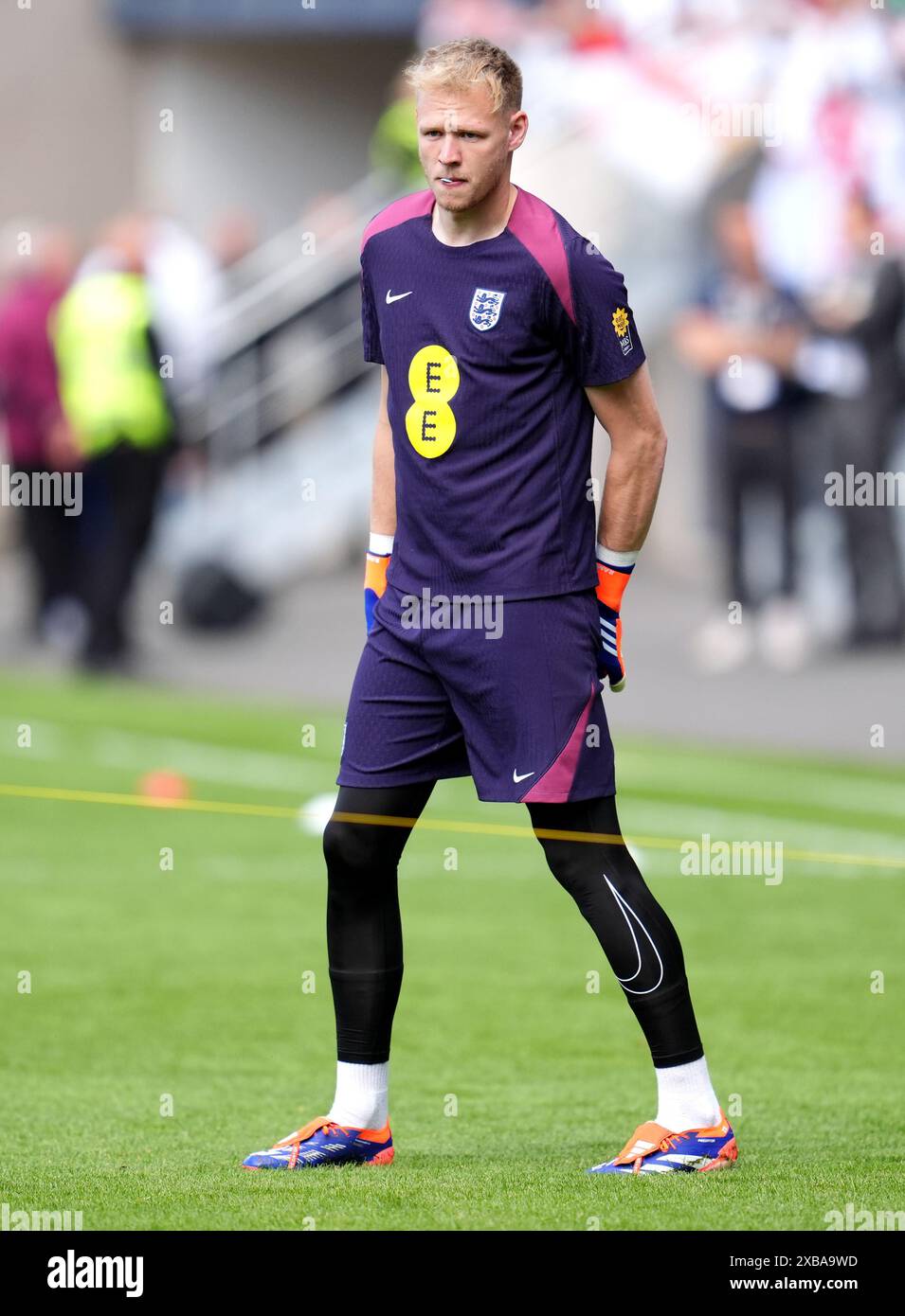 England goalkeeper Aaron Ramsdale during a training session at the ...