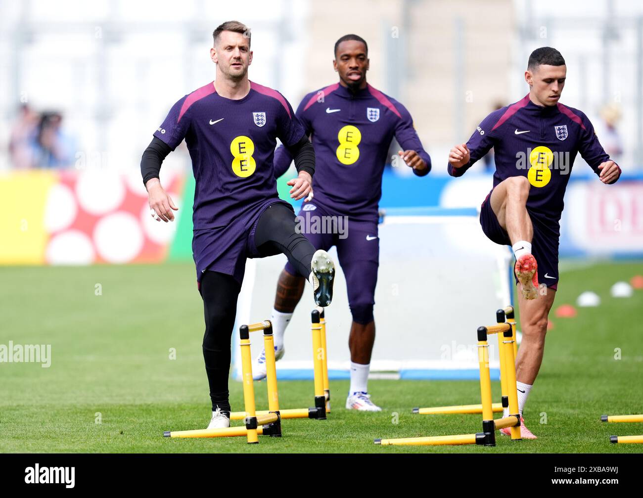 England goalkeeper Tom Heaton (left), Ivan Toney and Phil Foden (right ...