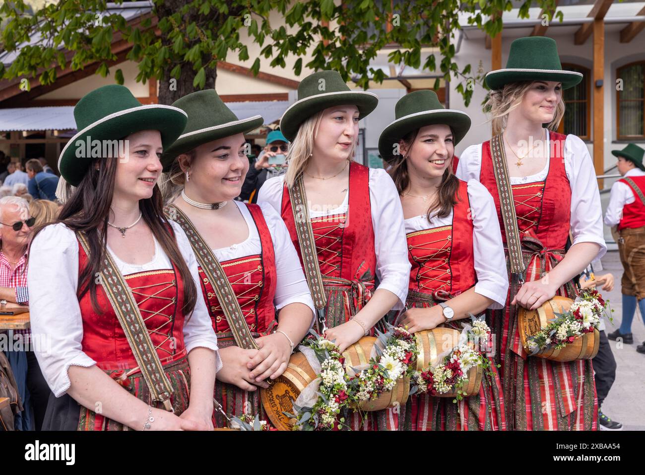 AUSTRIA, DORFGASTEIN - 1 MAI, 2024: Women In Traditional Dirndl Dresses ...
