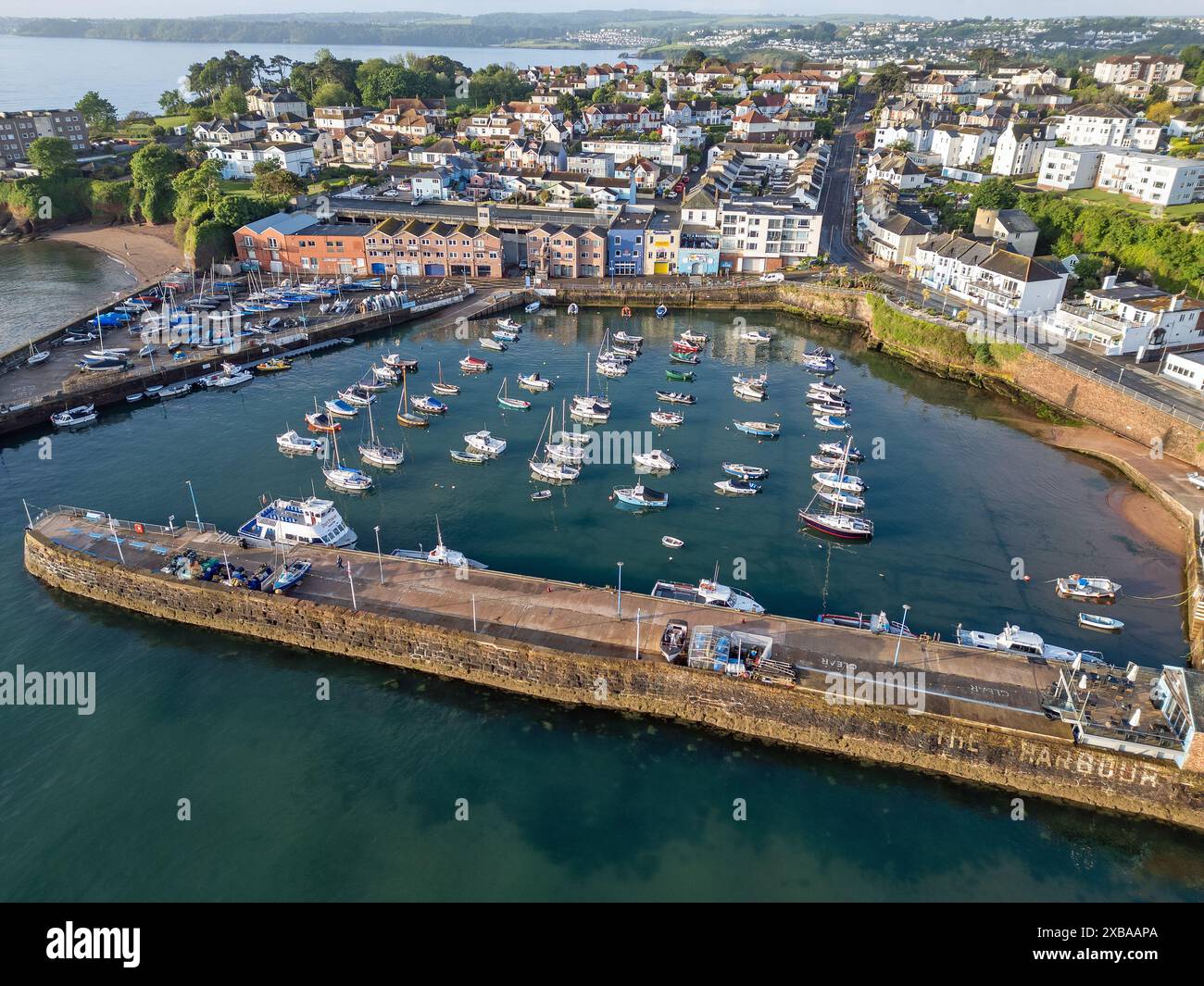 An aerial image of Paignton Harbour in Devon, known as the English ...