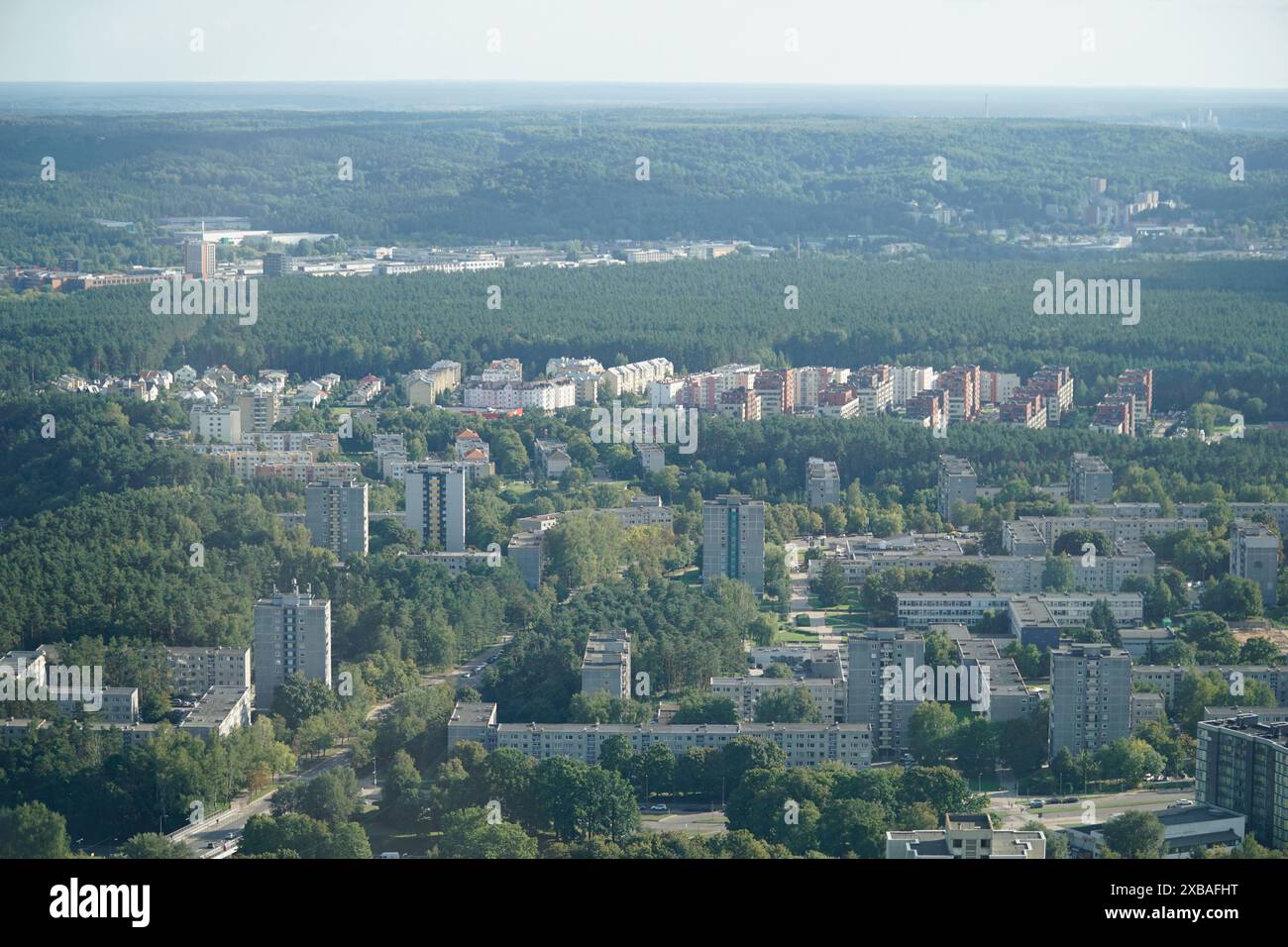Vilnius, Lithuania - September 4th 2023 - Aerial view on residential ...