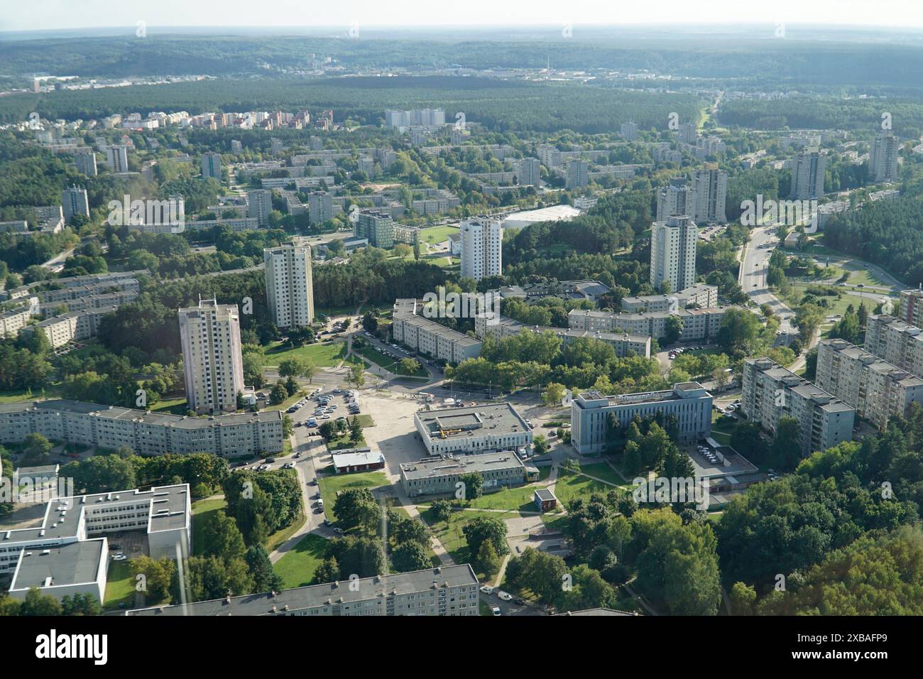 Vilnius, Lithuania - September 4th 2023 - Aerial view on residential ...
