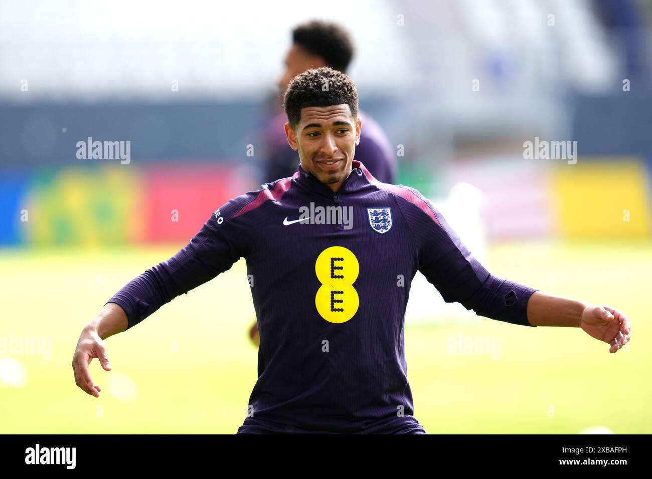 England's Jude Bellingham during a training session at the Ernst-Abbe ...