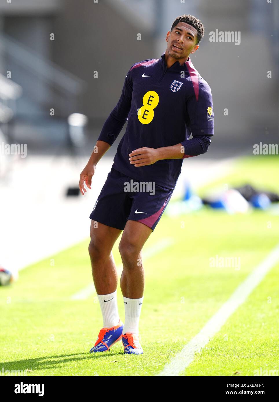 England's Jude Bellingham during a training session at the Ernst-Abbe ...