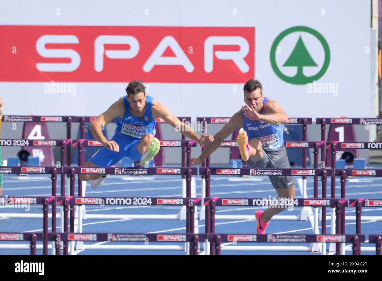 Roma, Italia. 11th June, 2024. Italy's Dario Dester competes 110m ...