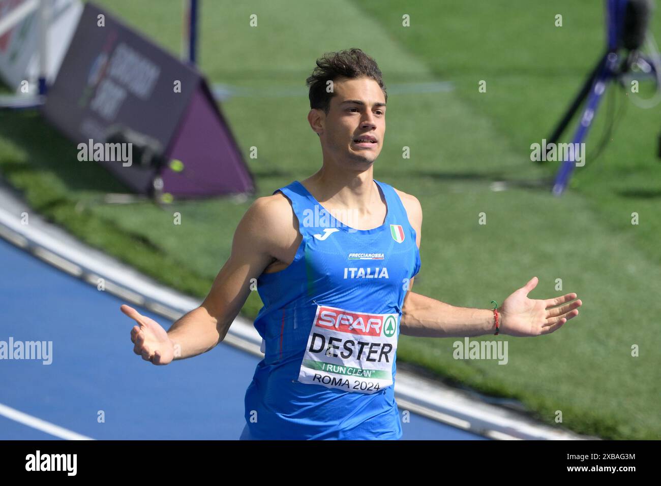Roma, Italia. 11th June, 2024. Italy's Dario Dester competes 110m ...