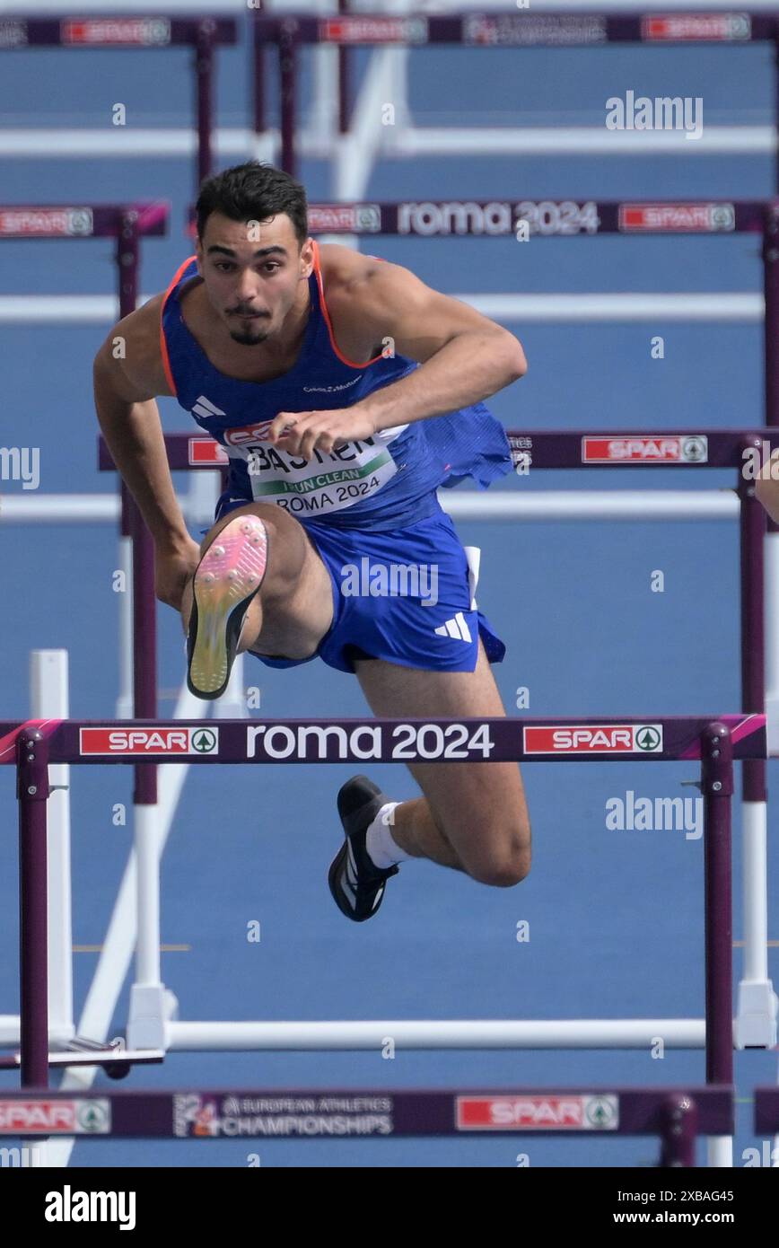 Roma, Italia. 11th June, 2024. France's Teo Batien competes 110m ...