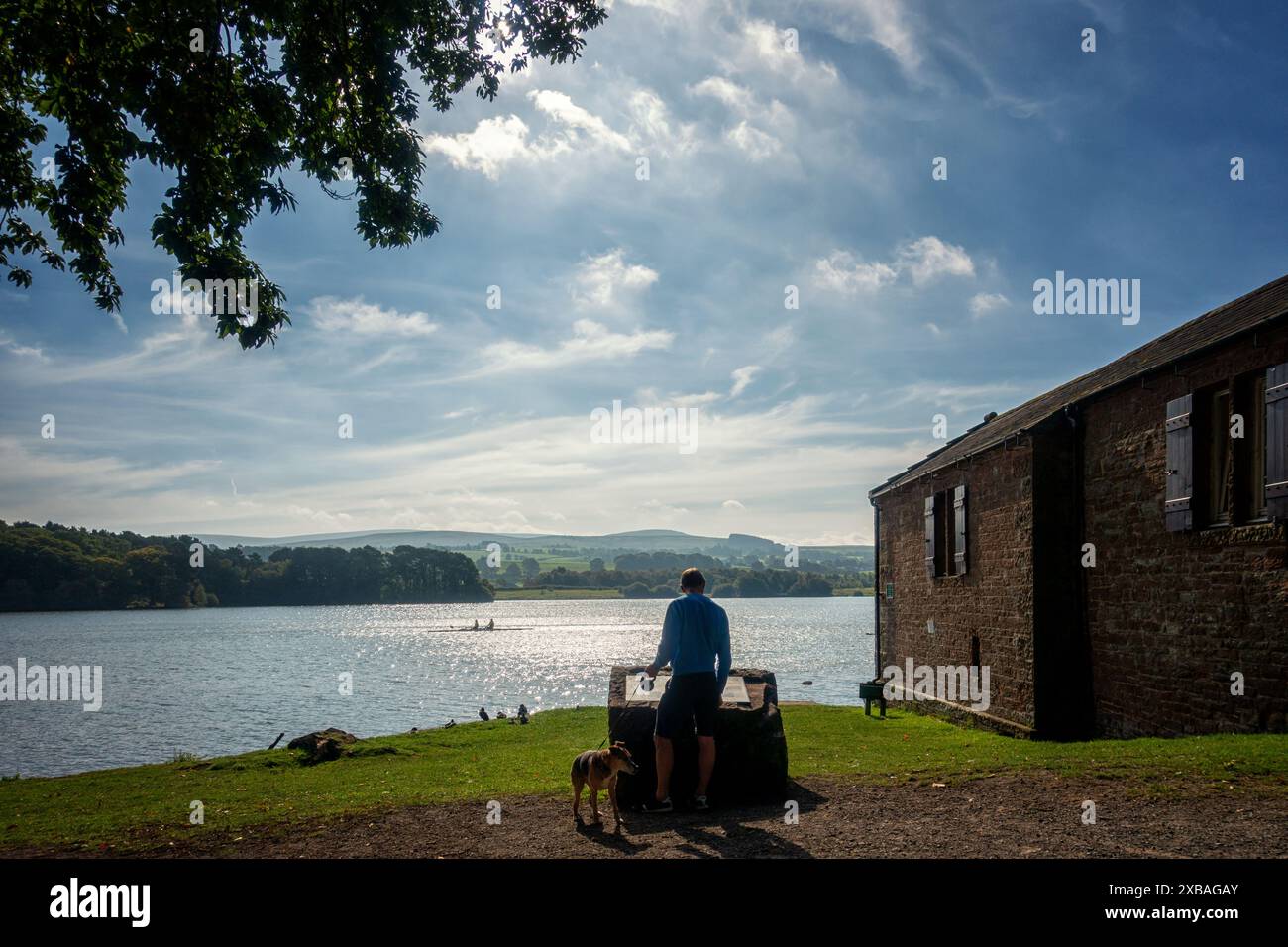 View over the lake at Talkin Tarn Country Park in Brampton, Cumbria ...