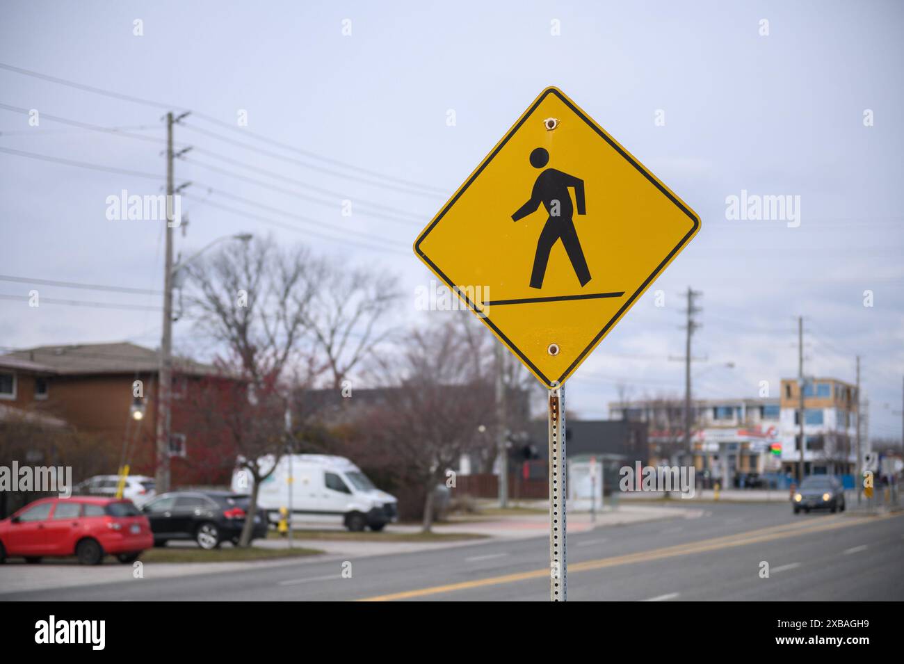 Toronto, ON, Canada – April 17, 2024: View at the yellow sign of ...