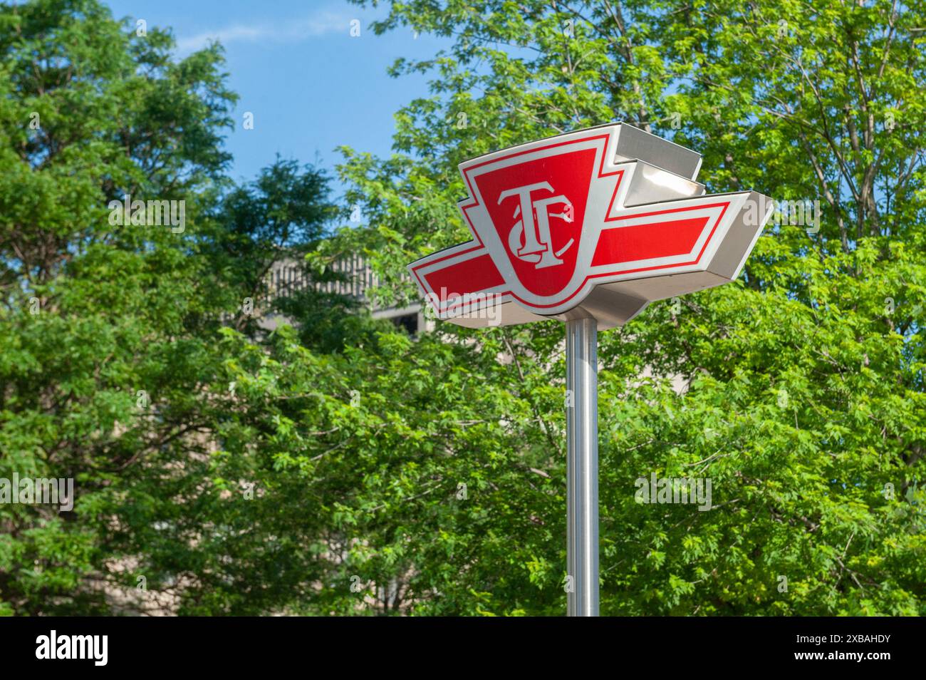 Toronto, ON, Canada – April 30, 2024: The sign of the Toronto Transit ...