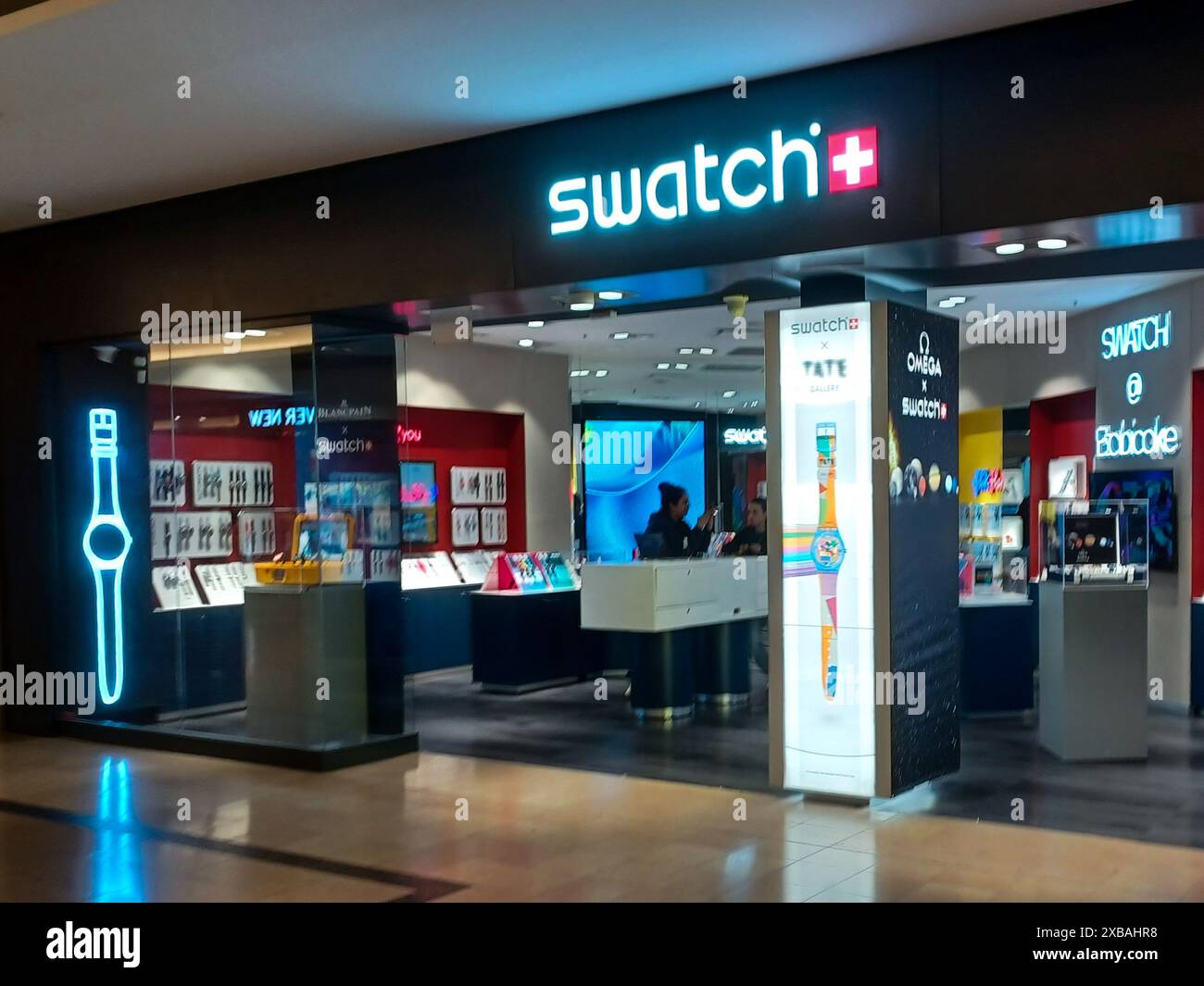 Toronto, ON, Canada – January 25, 2024: View at the Swatch company sign ...