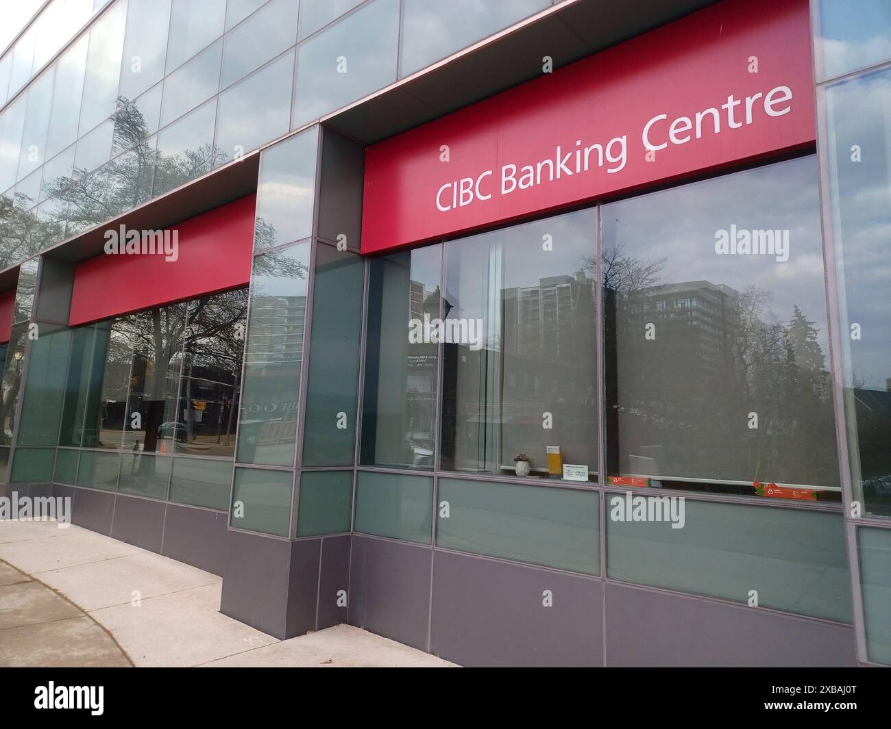 Toronto, ON, Canada –April 14, 2024: Close-up of CIBC sign on the building. Canadian Imperial ...