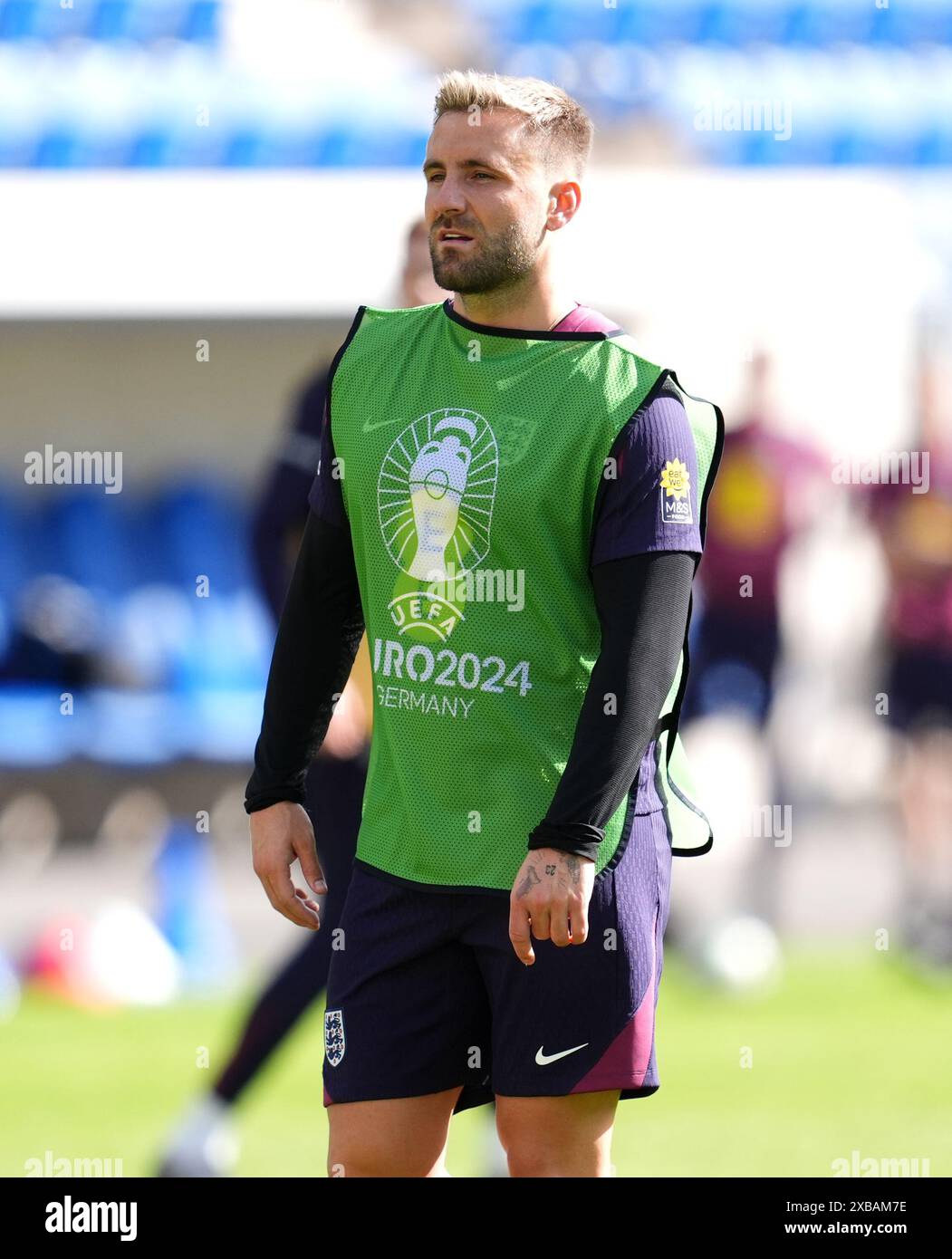 England's Luke Shaw during a training session at the Ernst-Abbe ...