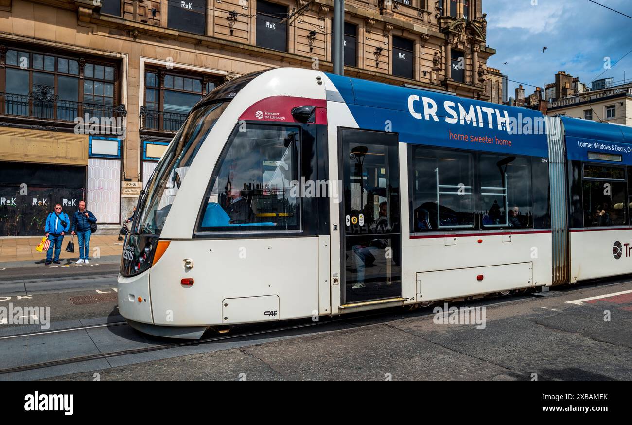 Edinburgh Tram travelling in Princes Street, Edinburgh, Scotland Stock ...