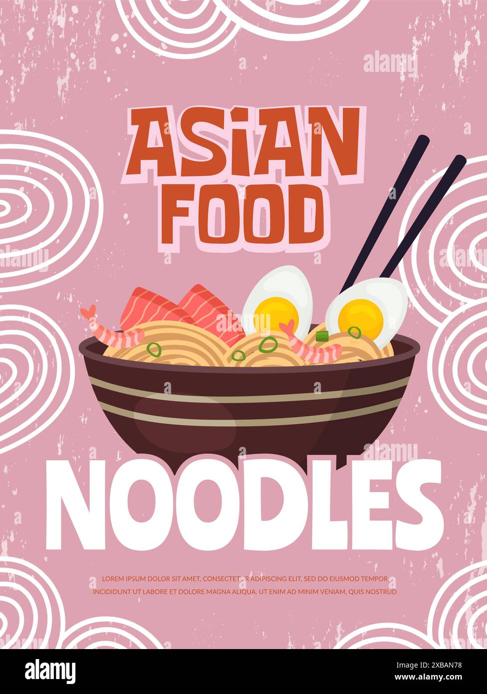 Asian food poster. placard with ramen traditional asian cuisine vector ...