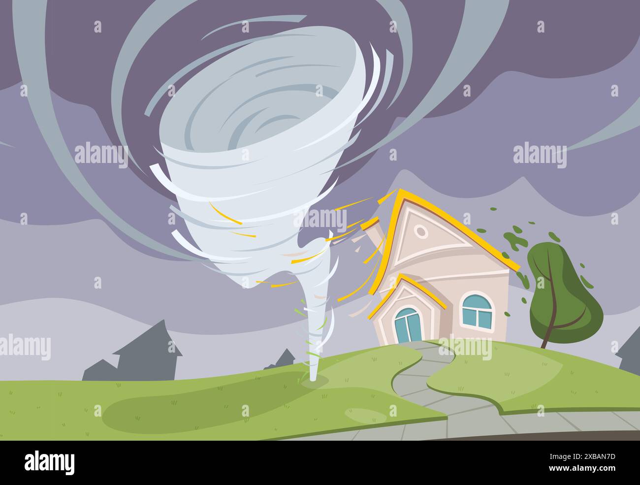 Tornado weather disasters wild wind destroyed outdoor house Stock ...