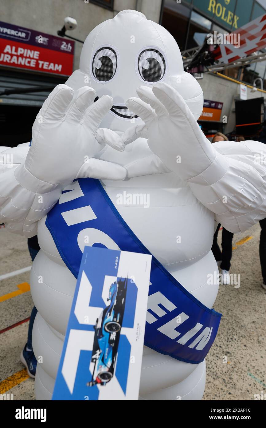 Le Mans, France. 11th June, 2024. Bibendum, Bonhomme Michelin, portrait ...