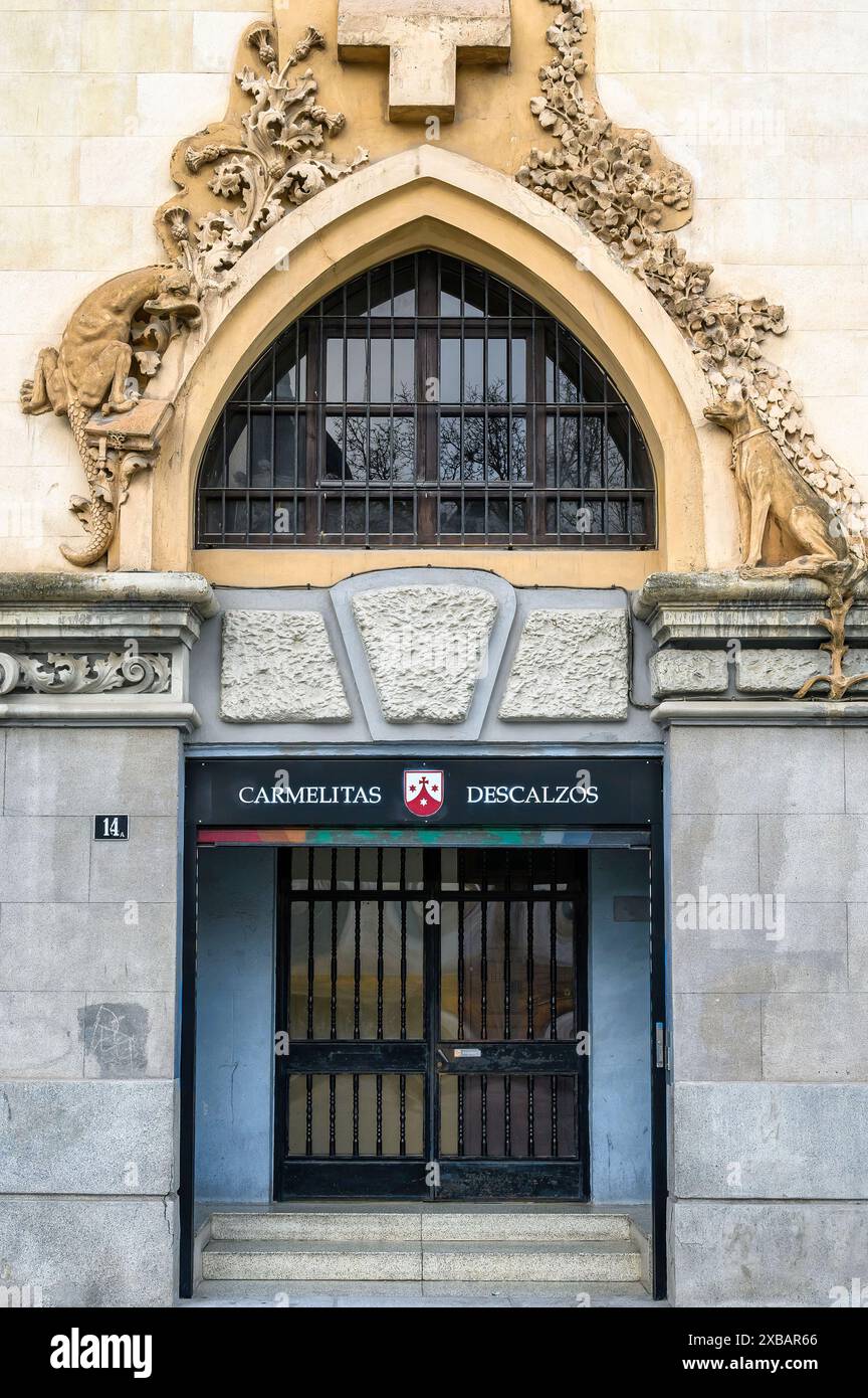 Entrance door. Architectural feature of the National Temple of Santa ...