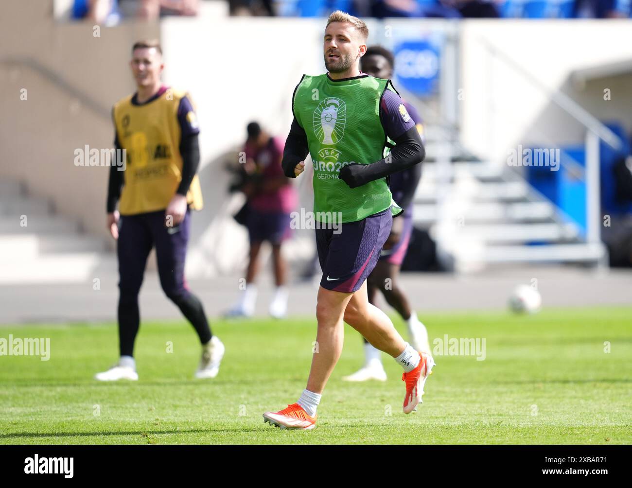 England's Luke Shaw during a training session at the Ernst-Abbe ...