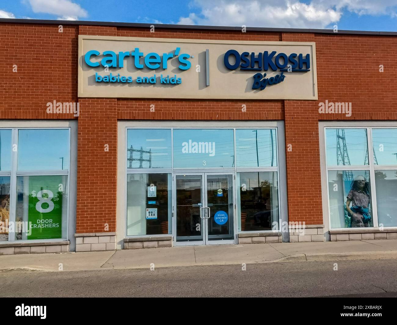 Toronto, ON, Canada – April 17, 2024: Outdoor view at the Carters logo ...