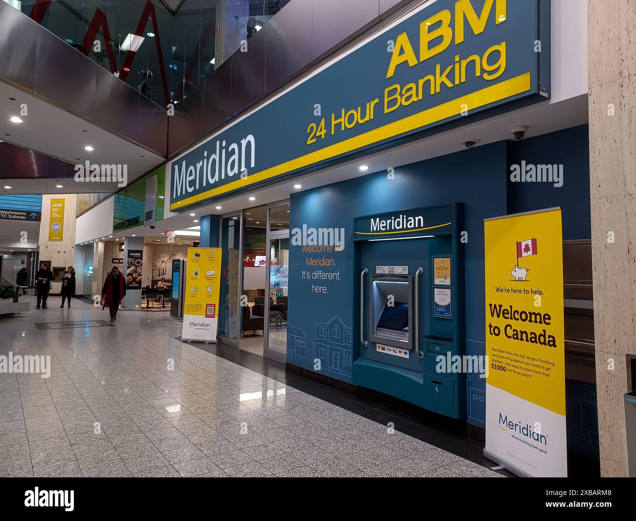 Toronto, ON, Canada - February 17, 2023: View at Meridian Bank logo in ...