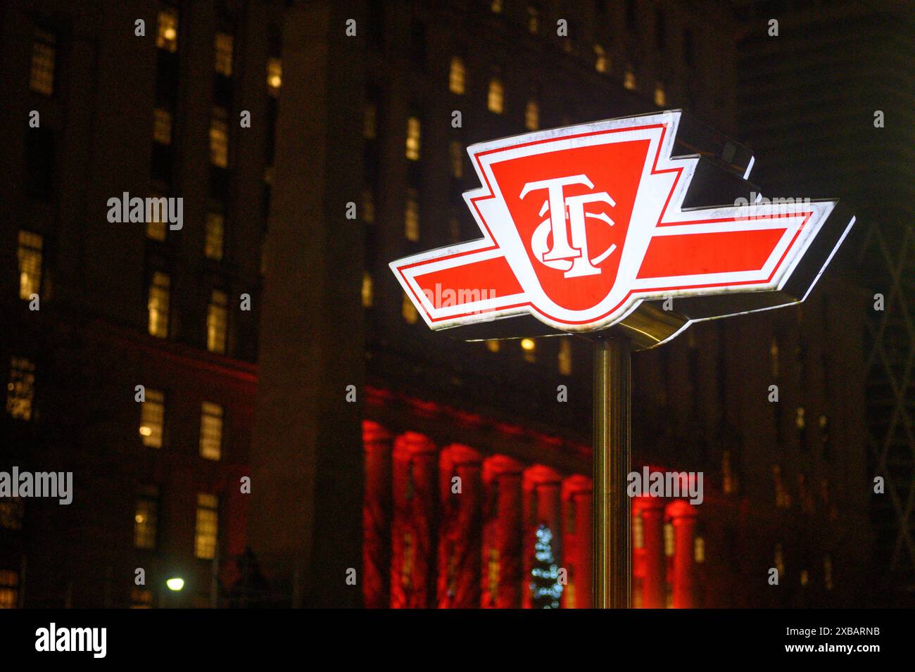 Toronto, ON, Canada – April 30, 2024: The sign of the Toronto Transit ...
