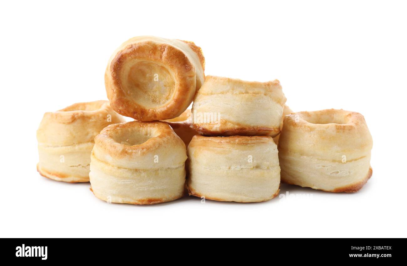 Delicious fresh puff pastry isolated on white Stock Photo - Alamy
