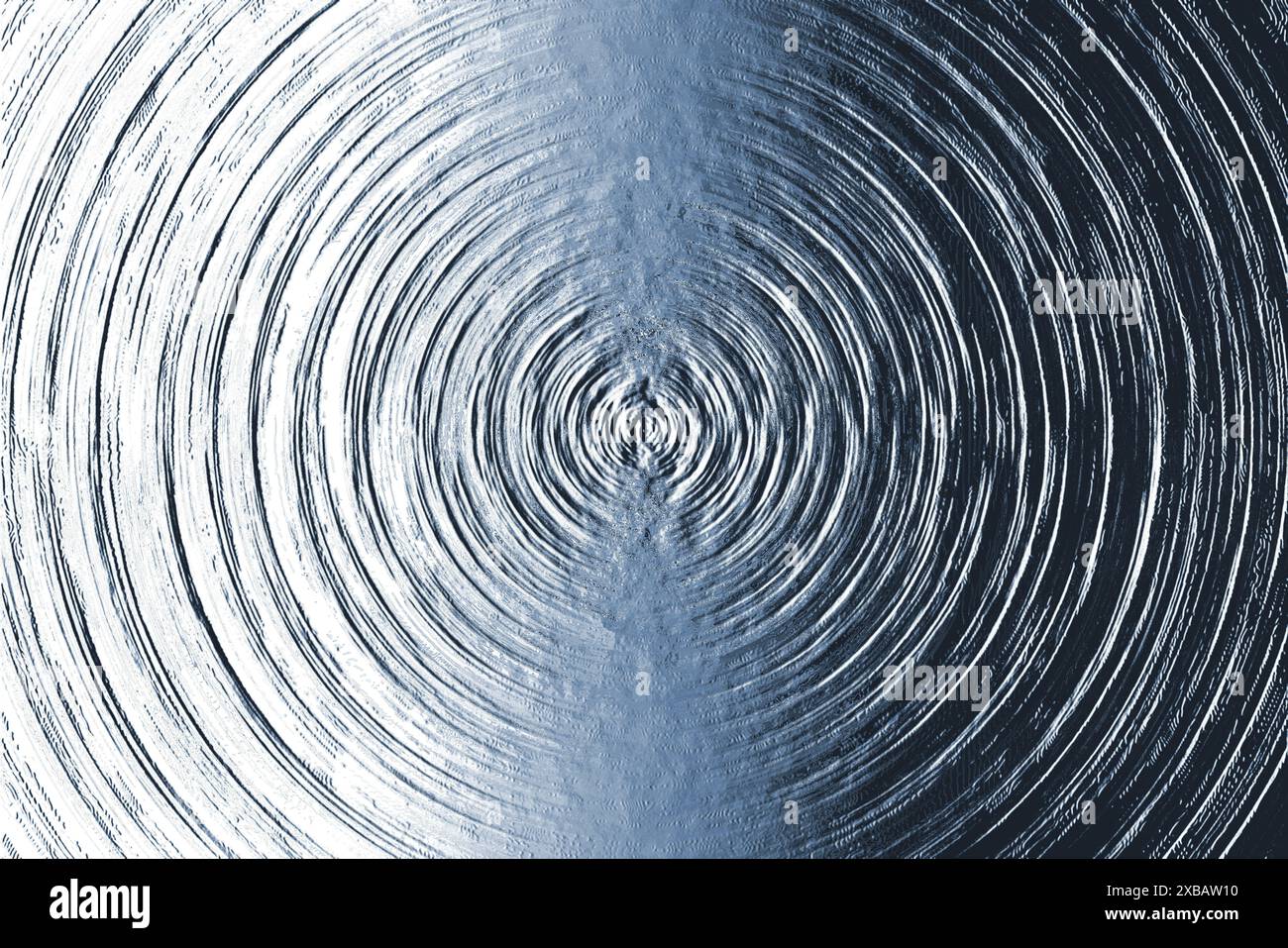 Abstract design of fluid metal concentric circles, resembling waves ...