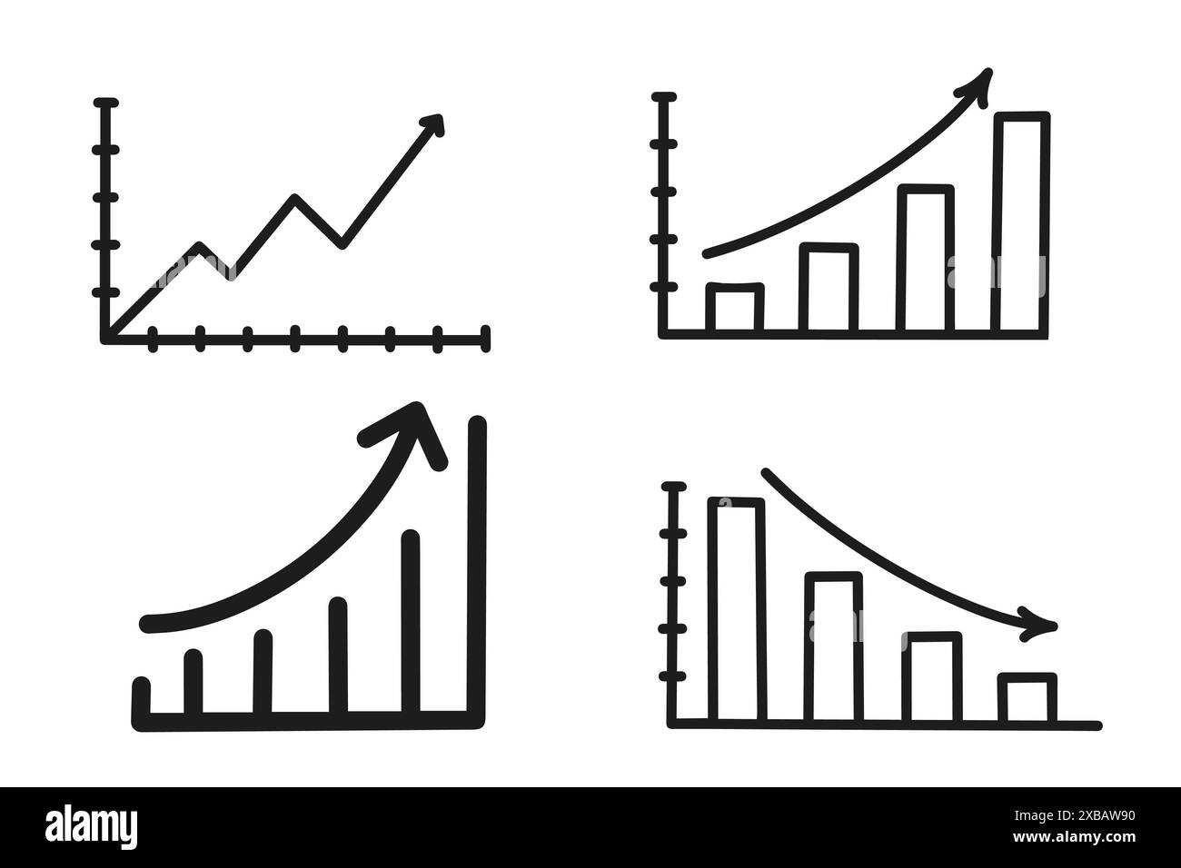 Vector isolated illustration profit graphs. Financial report. Growth ...